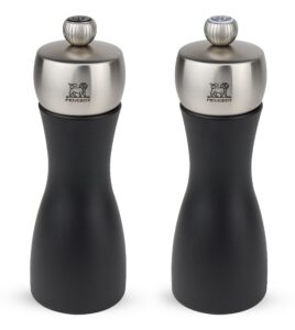 peugeot fidji 6 inch black matte salt/pepper mill set