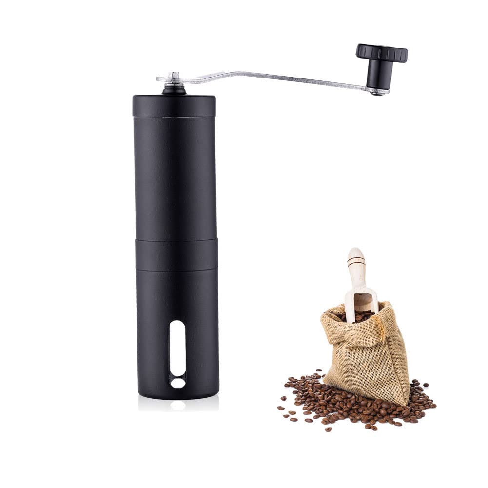 Cylovinho Black Pepper Grinder, Refillable Turkish Spice Mill with Adjustable Coarseness, Manual Pepper Mill with Handle, Spice Grinder Metal with Hand Crank, Manual Coffee Bean Grinder