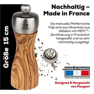 Peugeot Classic Fidji Pepper Mill, Olive Wood, 15 cm