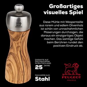 Peugeot Classic Fidji Pepper Mill, Olive Wood, 15 cm