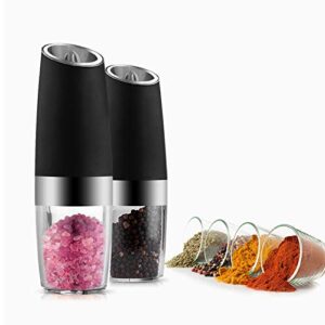 Pepper Grinder Gravity Sensitive Home Kitchen Blue LED Seasoning Stainless Steel Multi-Function Adjustable Thickness Easy To Operate Pepper Mill,B,7.95in