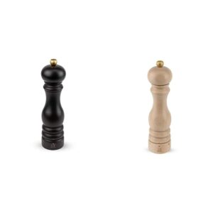 peugeot 23485 paris u'select 9-inch pepper mill, chocolate, 9 inch & paris u'select salt mill, 8.67in, black lacquered