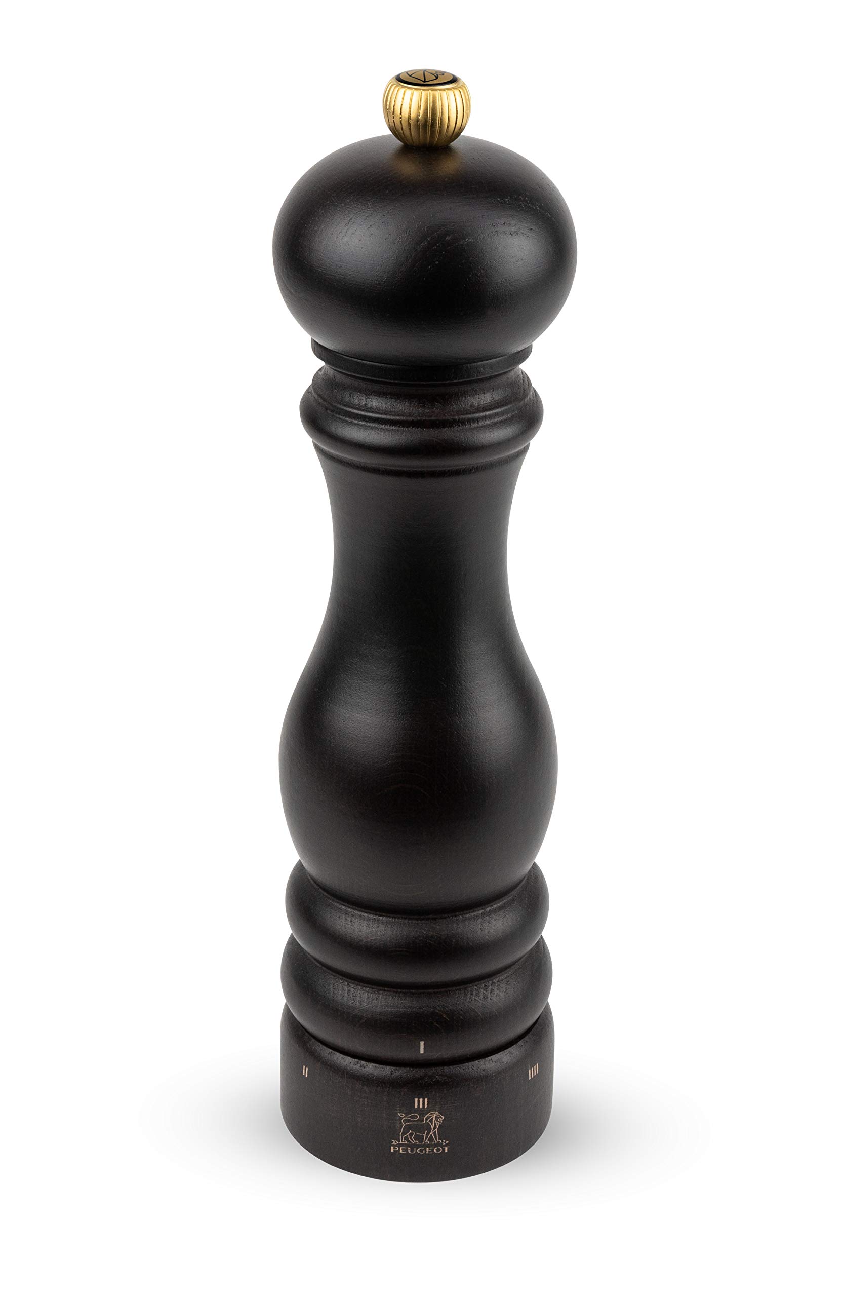 Peugeot 23485 Paris u'Select 9-Inch Pepper Mill, Chocolate, 9 Inch & Paris u'Select Salt Mill, 8.67in, Black Lacquered