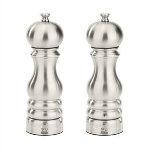 peugeot paris chef u'select stainless steel 7" pepper & salt mill set