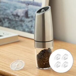 DOITOOL 4 Pcs Electric Pepper Grinder Covers Acrylic Salt Grinder Lids Pepper Mill Dust Proof Covers for Home Kitchen Supply