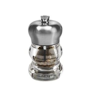 cole & mason h307091p precision ascot pepper mill 100 mm, transparent/silver