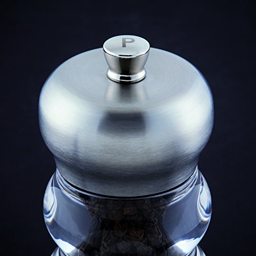 Cole & Mason H307091P Precision Ascot Pepper Mill 100 mm, Transparent/Silver