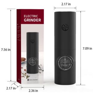 Electric Pepper Grinder or Salt Grinder, Adjustable Coarseness, Battery Powered Electric Pepper Grinder with Lights, one-handed operation, Frosted body ABS quality from IyxicmI