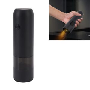 Electric Pepper Grinder, Lasting Rechargeable Electric Pepper Mill Heavy Duty Vanilla Salt Sea Salt (Black)