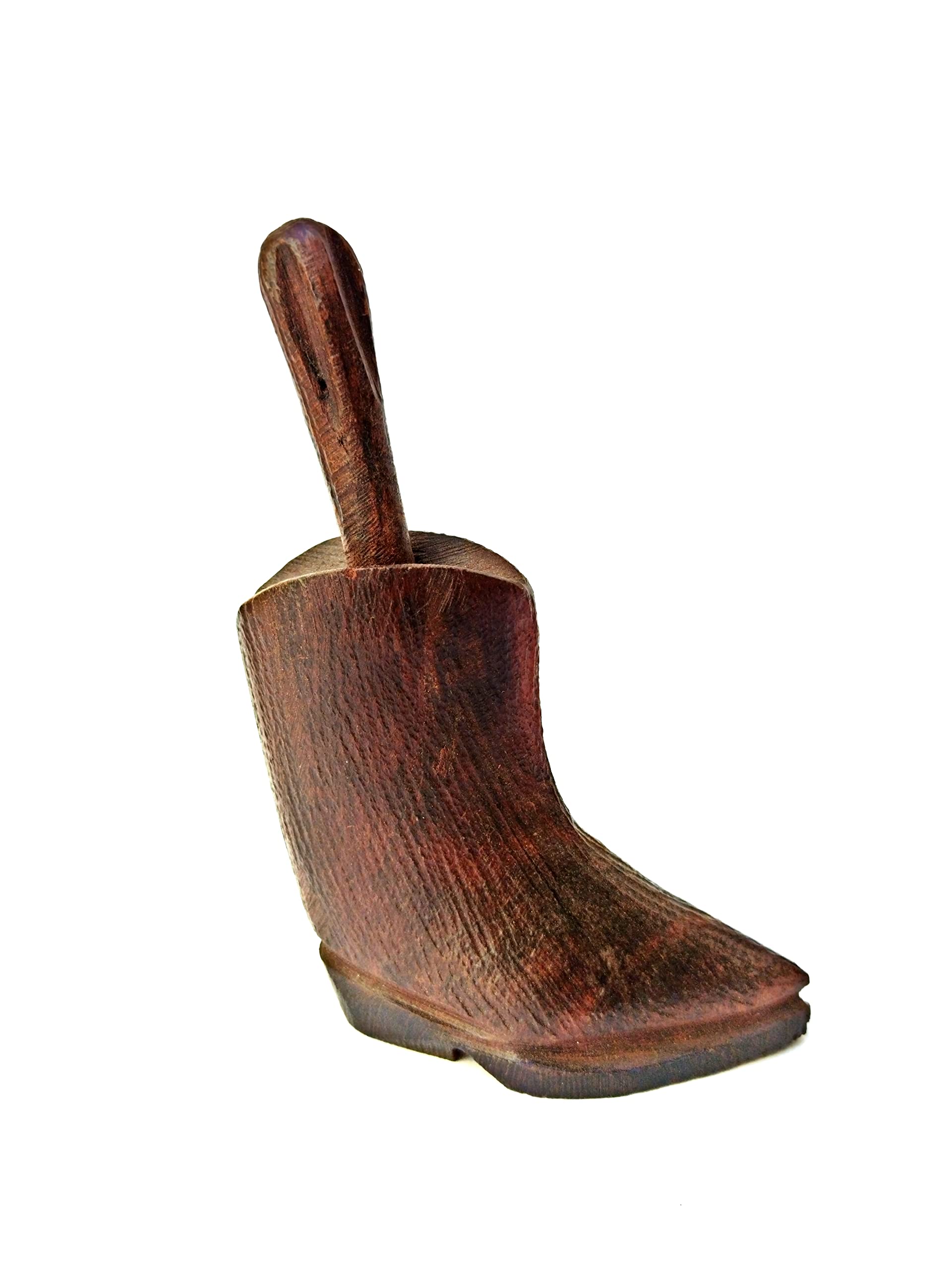 Pepper Mill Wood, Pepper Crusher. Figure Ironwood Handmade for Crush Chiltepin Chili Tepin, Spices or Peppers. Kitchen and Utensil Decor (Boot figure)