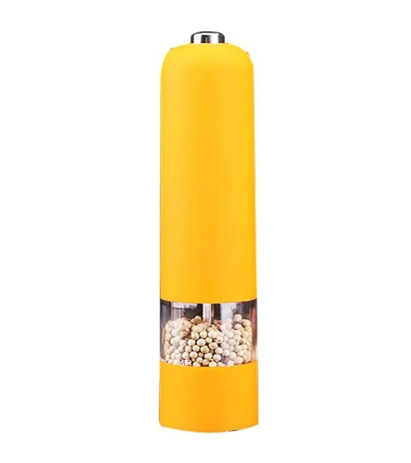 Pepper Grinder Pepper Mill Electric Salt And Pepper Grinder Set，Automatic, Battery Operated ABS Spice Mills Pepper Grinders Pepper Mills (Color : Yellow, Size : 22.5 * 5.2cm)