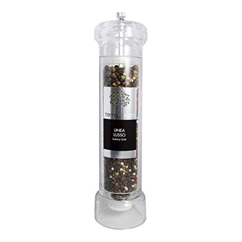 Terramezzo Tall Acrylic Premium Grinder - Mixed Peppercorns 5.3oz - Refillable