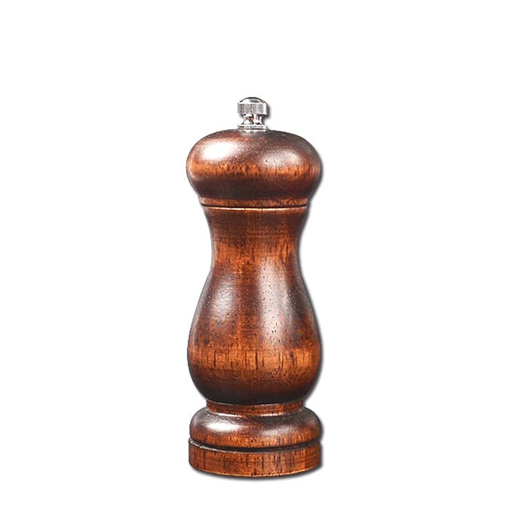 1PC Wooden Pepper Grinder Mill 5 Inch Salt and Pepper Shaker Wooden Salt Grinder Pepper Mill Shakers Refillable with Strong Adjustable Coarseness Ceramic Rotor