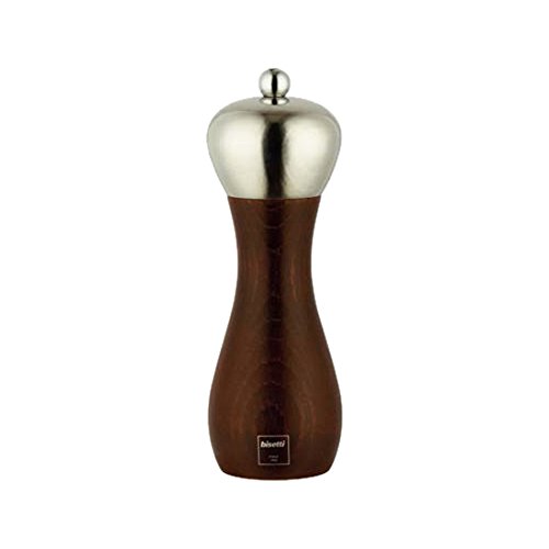 Bisetti Rimini Wood and Stainless Steel Pepper Mill, 7.10", Walnut