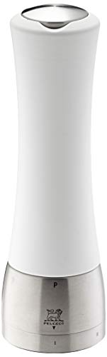 Peugeot Madras Pepper Mill, 8.25-Inch, White Lacquer with Stainless Steel