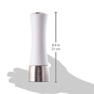 Peugeot Madras Pepper Mill, 8.25-Inch, White Lacquer with Stainless Steel