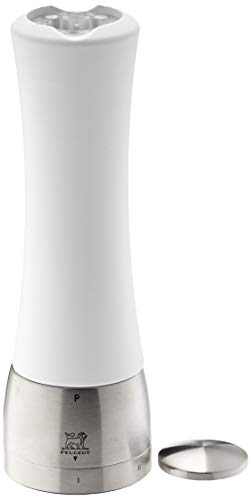 Peugeot Madras Pepper Mill, 8.25-Inch, White Lacquer with Stainless Steel