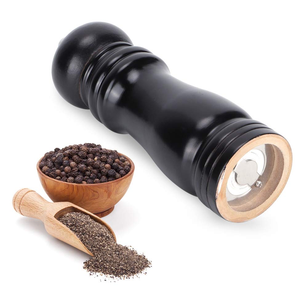 Pepper Grinder, Manual Pepper Grinder Adjustable Seasonings Grinding Tool Wooden Salt and Pepper Mills for Home Kitchen Use