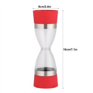 Double-ended Manual Salt Grinder, 2 in 1 Double-ended Manual Kitchen Salt & Pepper Mill Grinder Adjustable Ceramic Rotor(red)