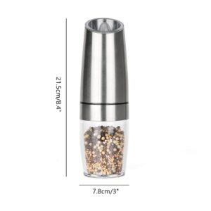 SAVORLIVING Gravity Electric Pepper Grinder with Adjustable Coarseness,One Handed Operation Salt Mill Grinder