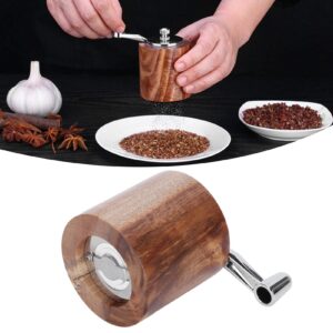 Buachois Kitchen Grinders, Non-electric, Manual Pepper Grinder Adjustable Wooden Ceramic Core Salt Seasoning Tool Comfortable Spices Mill Grinding 2.3 X 3.1in with Handle