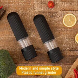 2Pcs Salt and Pepper Electric Grinder Mill Set with Adjustable Coarseness, Battery Powered Electric Salt Pepper Automatic Refillable Mill Grinder