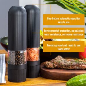 2Pcs Salt and Pepper Electric Grinder Mill Set with Adjustable Coarseness, Battery Powered Electric Salt Pepper Automatic Refillable Mill Grinder