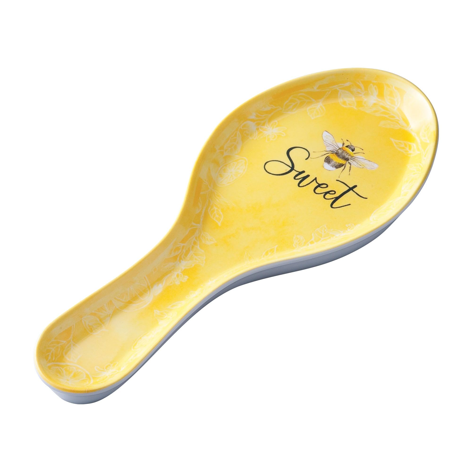 UPware Melamine Spoon Rest Spoon Holder Kitchen Utensil Holders 9.625 Inch for Kitchen Counter Dining Table (Sweet Bee)