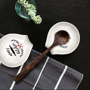 family Kitchen Funny Kitchen White Ceramic Spoon Rests, NaNa’s Kitchen Coffee Tea Spoon Rest Holder for Women, Nana, Grandma New House Housewarming Gift