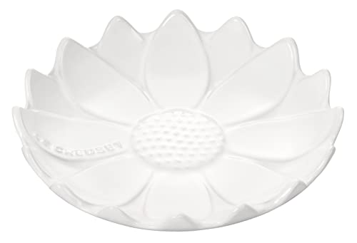 Le Creuset Stoneware Flower Figural Spoon Rest, White