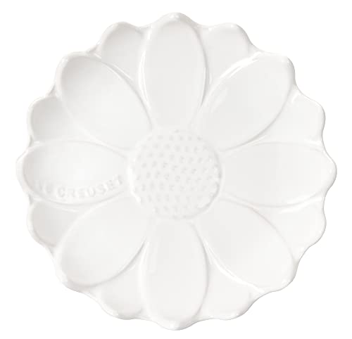 Le Creuset Stoneware Flower Figural Spoon Rest, White