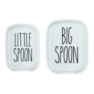 heartland home porcelain nesting spoon rest for stove top or kitchen counter. 2pc cooking spoon holder (big/little). utensil rest and small spoon rest. smart kitchen gadgets and cute kitchen gifts