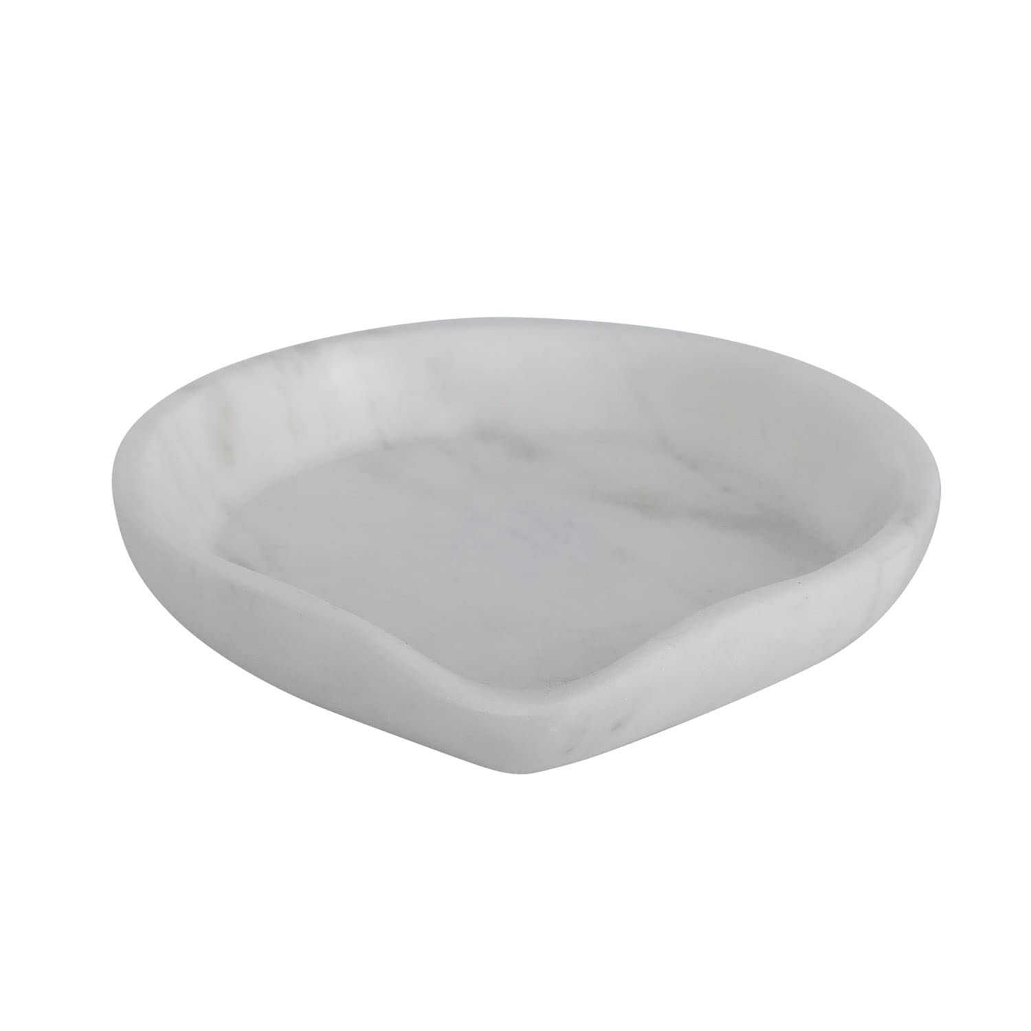 Bloomingville White Marble Spoon Rest, 5" L x 5" W x 1" H