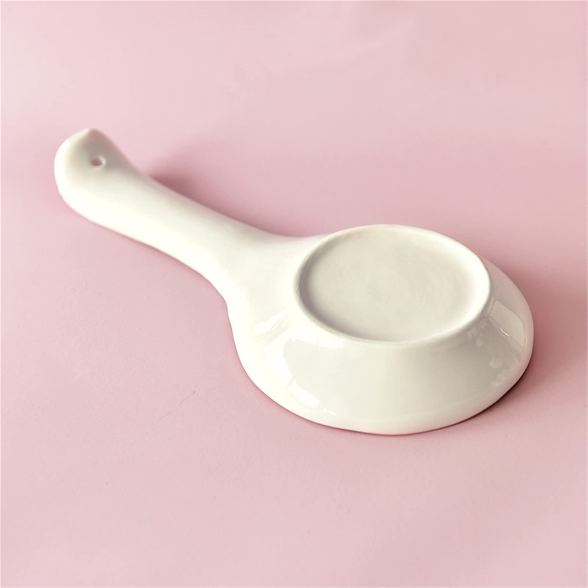 Ceramic Spoon Rest for Stove Top,Cooking Large Spoon Holder for Kitchen Counter/Stove Top/Dining Table, Modern Farmhouse Decor,Pink White