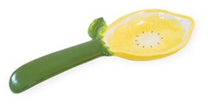 boston international ceramic spoon rest, 10-inches, lemon drop