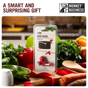 Monkey Business Hug Doug Spoon Saver, Spoon Holder and Lid Lifter - Ideal for Standard-Sized Utensils, Silicone Spoon Rest, Stove Spoon Holder, Cool Kitchen Gadgets & Cute Kitchen Accessories