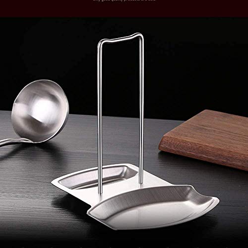 Lid And Spoon Rest,Pan Pot Cover Lid Rack Stand Organizer,304 Stainless Steel Spoon Rest Stove Organizer Storage Utensils Lid Holder Spoon Holder Lid Rest for Spoon Storage (Silver)