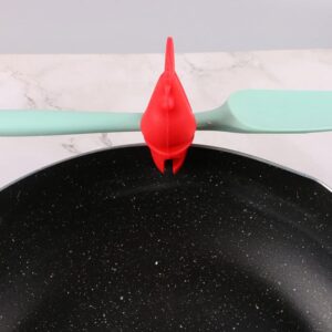 Spoon Rest Rooster Pot Clip: 2pcs Silicone Pot Clip Spoon Rest Cooking Utensil Holder Pot Side Clip Spoon Holder for Pot Lid Holders