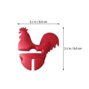 Spoon Rest Rooster Pot Clip: 2pcs Silicone Pot Clip Spoon Rest Cooking Utensil Holder Pot Side Clip Spoon Holder for Pot Lid Holders