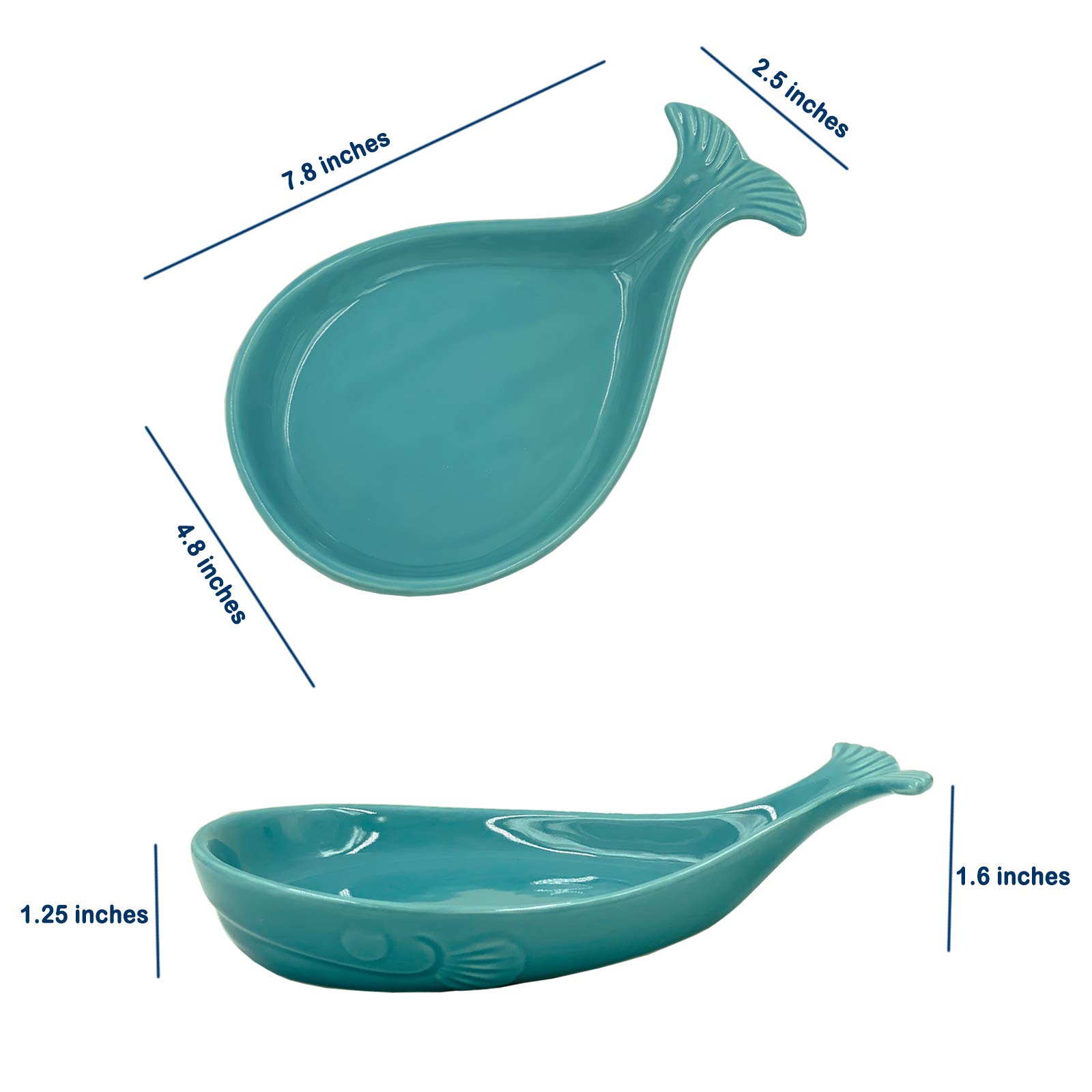 Ceramic Coastal Spoon Rest for Kitchen, Whale