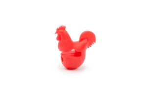 fox run 6283 rooster pot clip/spoon holder, 1 x 2.75 x 2.75 inches, red