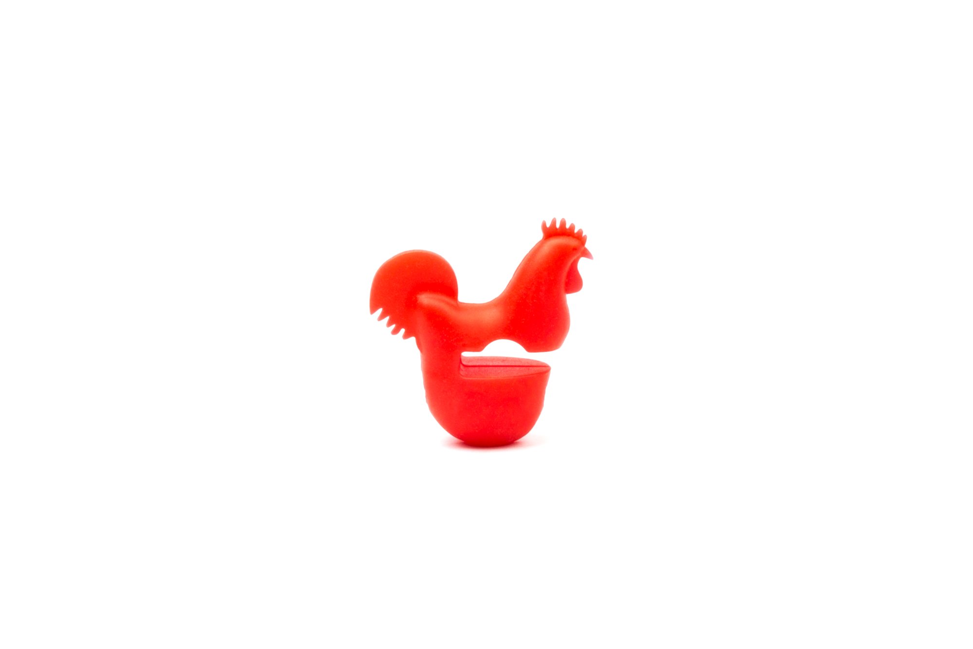 Fox Run 6283 Rooster Pot Clip/Spoon Holder, 1 x 2.75 x 2.75 inches, Red