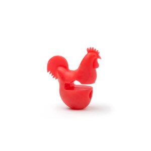 Fox Run 6283 Rooster Pot Clip/Spoon Holder, 1 x 2.75 x 2.75 inches, Red