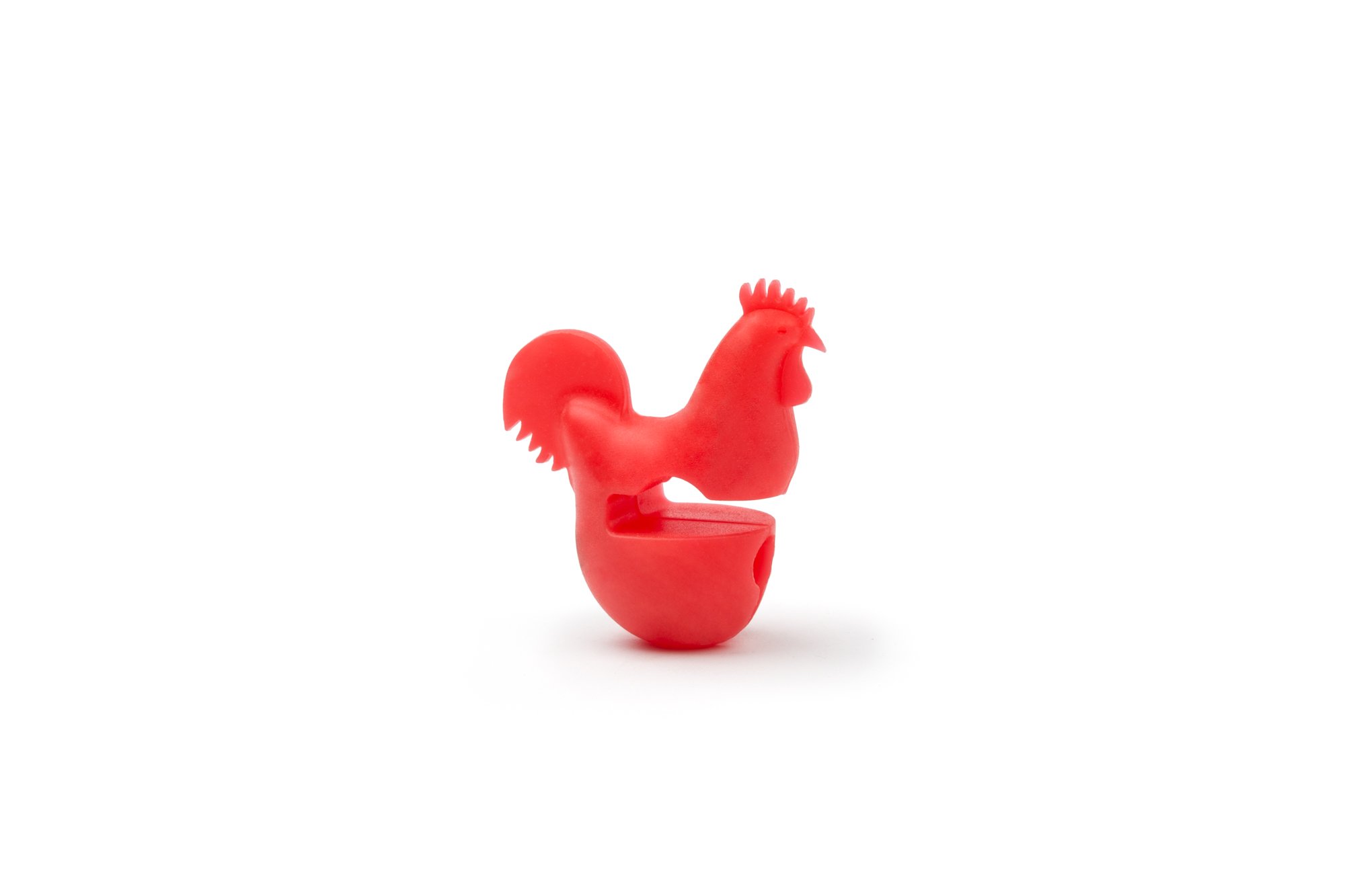 Fox Run 6283 Rooster Pot Clip/Spoon Holder, 1 x 2.75 x 2.75 inches, Red