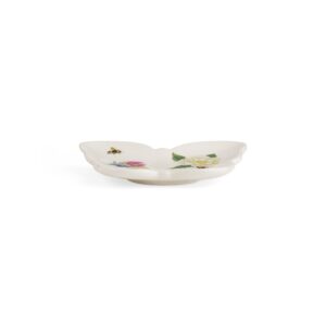 Portmeirion Botanic Garden Bouquet Teabag Tidy | 4.25 Inch Butterfly Shaped Teabag Holder and Spoon Rest for Kitchen Counter and Stove Top | Made of Dolomite