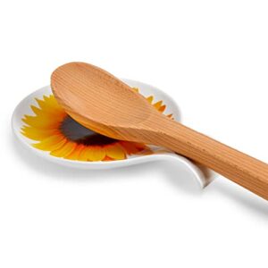 Sunflower Ceramic Spoon Rest- Kitchen Counter Spoon Holder - Stove Top Kitchen Spoon Rest - Cute Ceramic Spoon Rests – Utensil Spoon Holder for Cooking