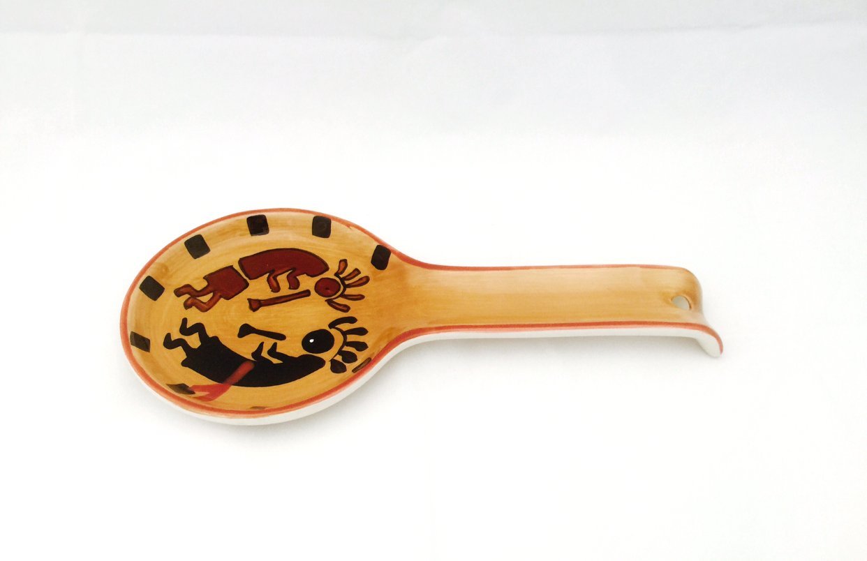 ACK Western Kokopeli Hand Painted Ceramic Collection (Spoon Rest)