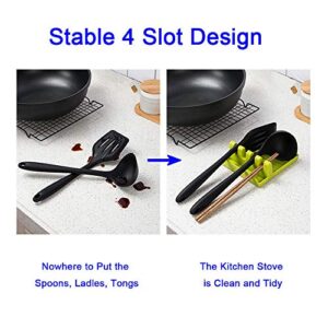 Hyshina Kitchen Utensil Rest with Drip Pad, Hanging Design, Heat-Resistant, BPA-Free Spoon Rest & Holder for Stove Top, Kitchen Utensil Holder for Spoons, Ladles, Tongs