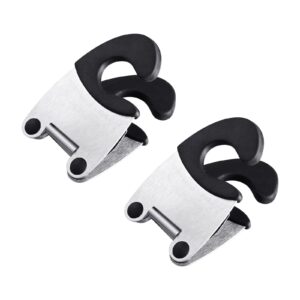 doitool 2pcs pot clip holder utensil pot clip spoon rest stainless steel kitchen gadget for restaurant home utensil rest (black)