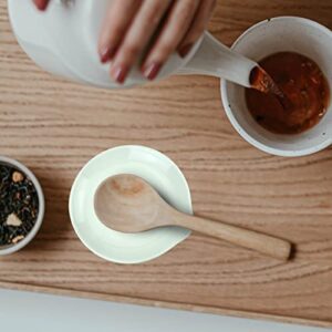 Spoon Rest Small Teaspoon Holder Ceramic Coffee Spoon Holder Coffee Bar Decor for Home Office Coffee Station (Let's Spoon)